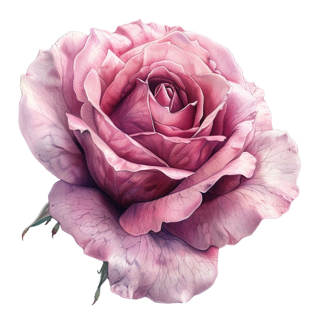 Bushy Pink Rose Flower Clipart Bundle, 16 High-quality JPG, Craft Art ...