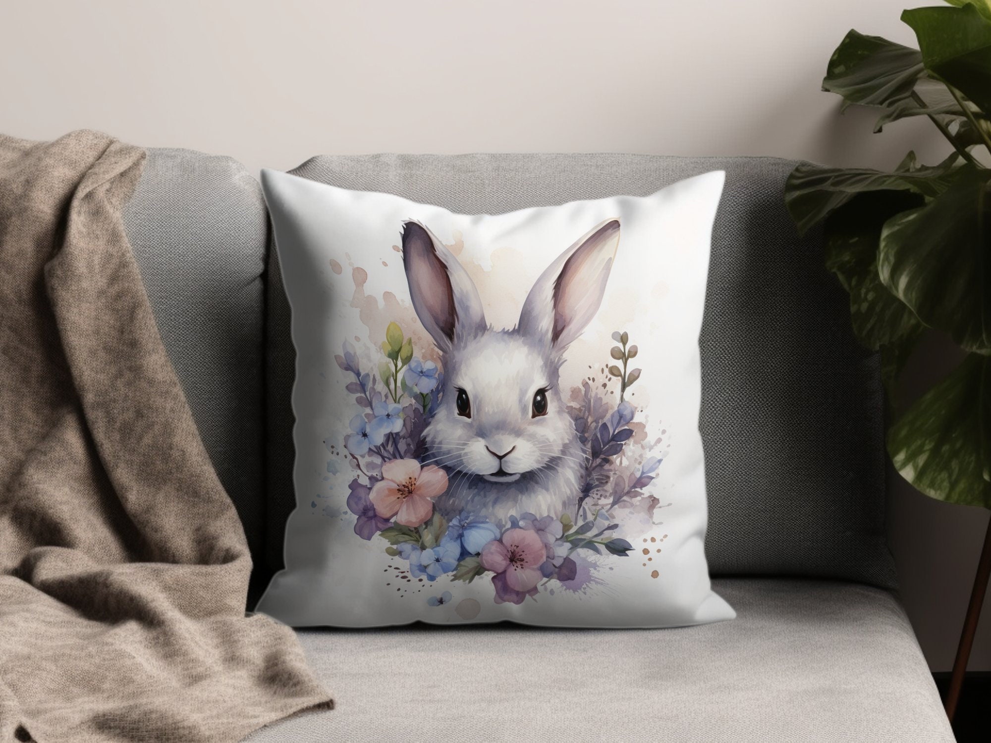 Easter Bunny Pastel Flower Clipart Bundle, High-quality JPG, Craft Art ...