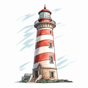 14 Lighthouses Clipart Bundle, High-quality JPG, Craft Art, Card Making ...