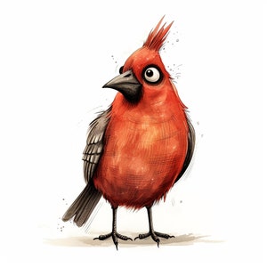 14 Silly Funny Cardinal Bird Clipart Bundle, JPG, Card Making, Clip Art ...
