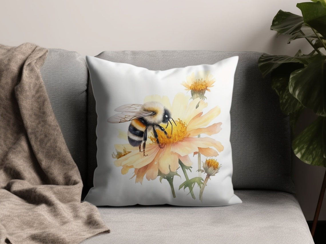 Bumblebee on Flower Clipart Bundle, High-quality JPG, Craft Art, Card ...
