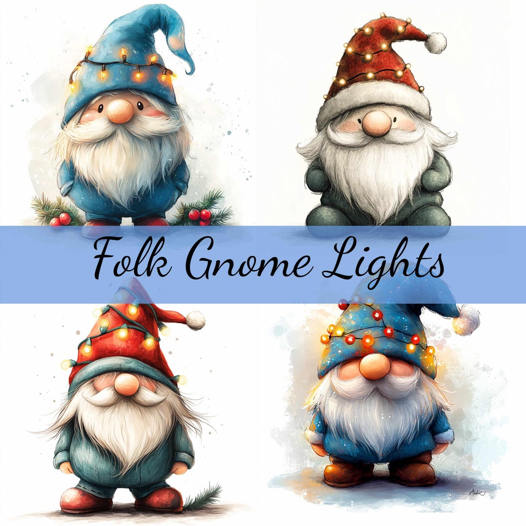 15 Holiday Gnome With Lights Clipart Bundle 15 Transparent PNG Download ...