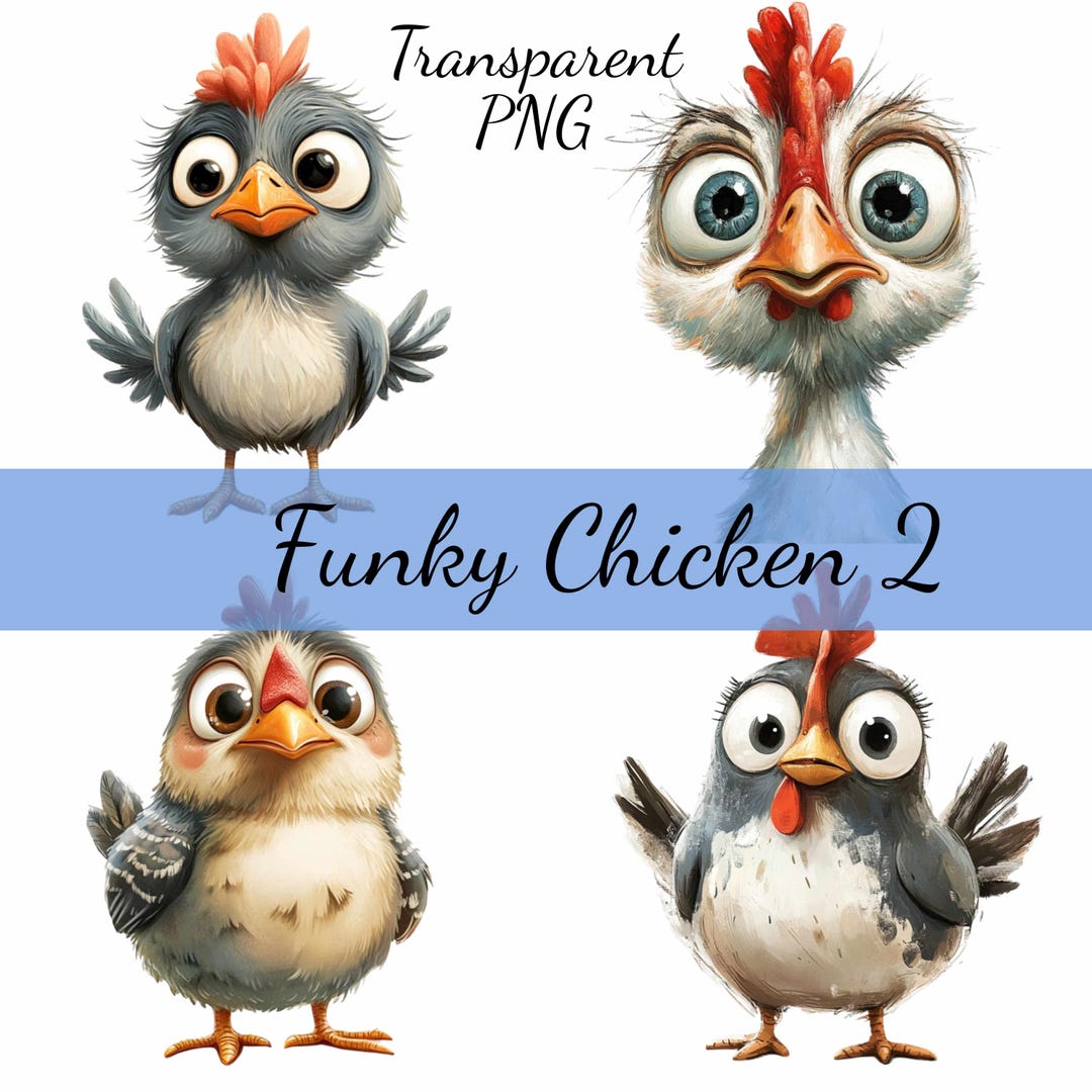 15 Chicken Cartoon Silly Clipart Bundle 15 Transparent PNG Download ...
