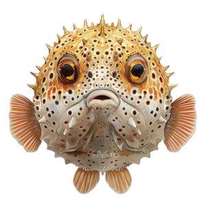 16 Puffer Fish Face Clipart Bundle, 16 High-quality JPG, Craft Art ...
