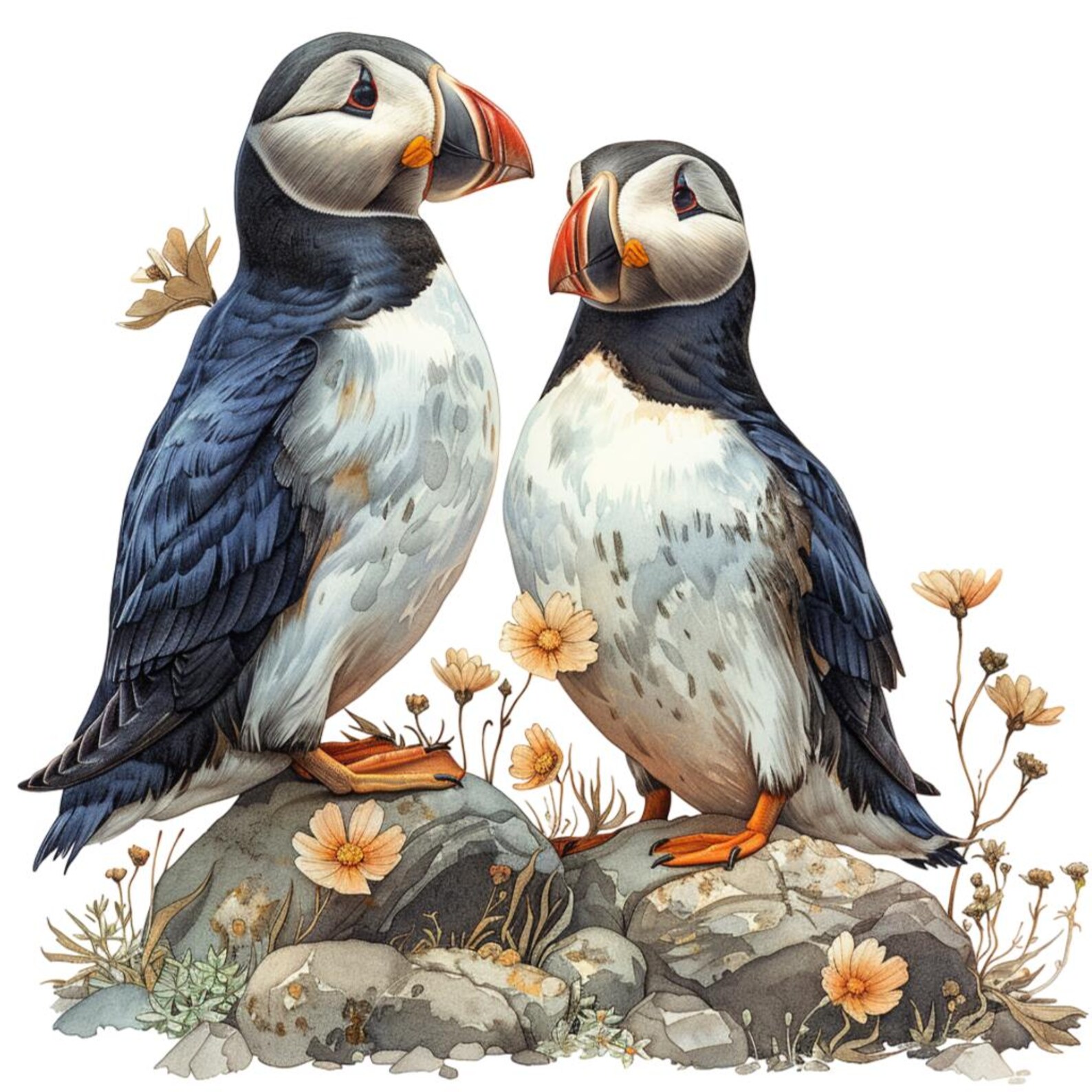 16 Charming Puffins Clipart Bundle, 16 High-quality JPG, Craft Art ...