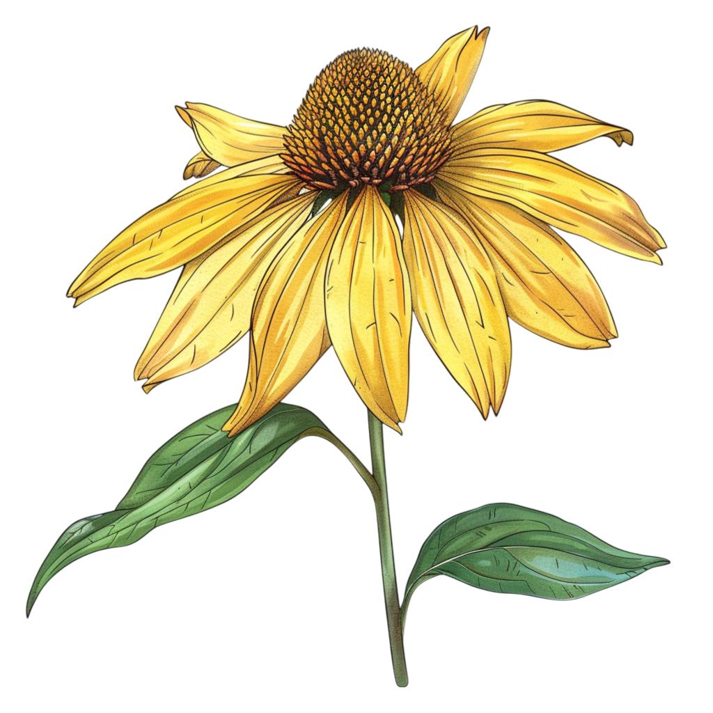 16 Coneflower Mix Flowers Clipart Bundle, 16 High-quality JPG, Craft ...