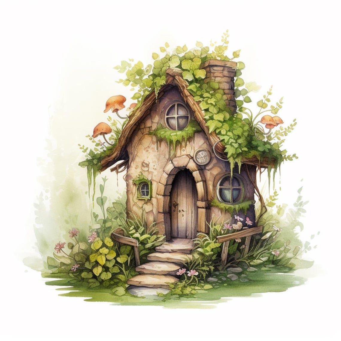 16 Fairy Houses Clipart Bundle, High-quality JPG, Craft Art, Card ...