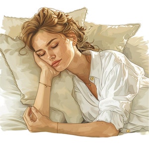 Woman Resting Sleeping Clipart Bundle, 16 High-quality JPG, Craft Art ...
