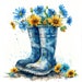 Colorful Flowers in Rain Boots Clipart Bundle, 16 High-quality JPG ...