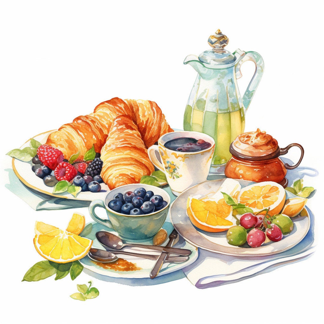 14 Brunch Frühstück Clipart Bundle, hochwertiges JPG, Kitchen Art ...