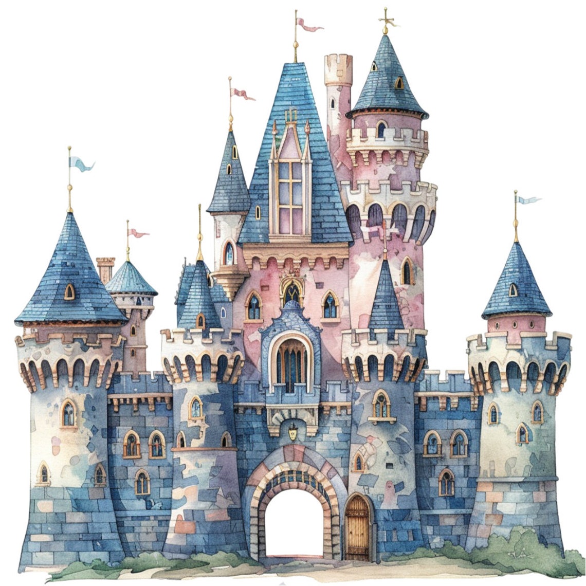 16 Medieval Castle Clipart Bundle, 16 High-quality JPG, Craft Art, Card ...