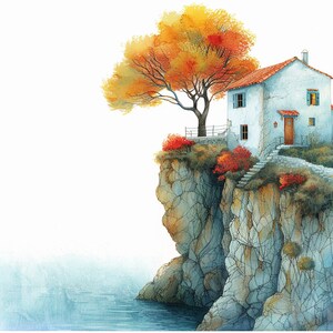 House on Cliff by the Sea Clipart Bundle, 16 High-quality JPG, Craft ...