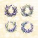 16 Purple Lavender Flower Wreaths Clipart Bundle, High-quality PNG ...