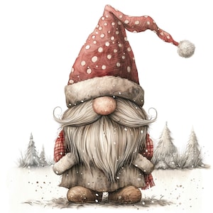 16 Winter Christmas Gnome Clipart Bundle, 16 High-quality JPG, Craft ...