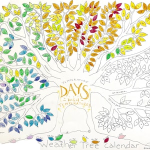 Weather Tree 11x17 Coloring Calendar 2025 - Nature Activity and Gift ...