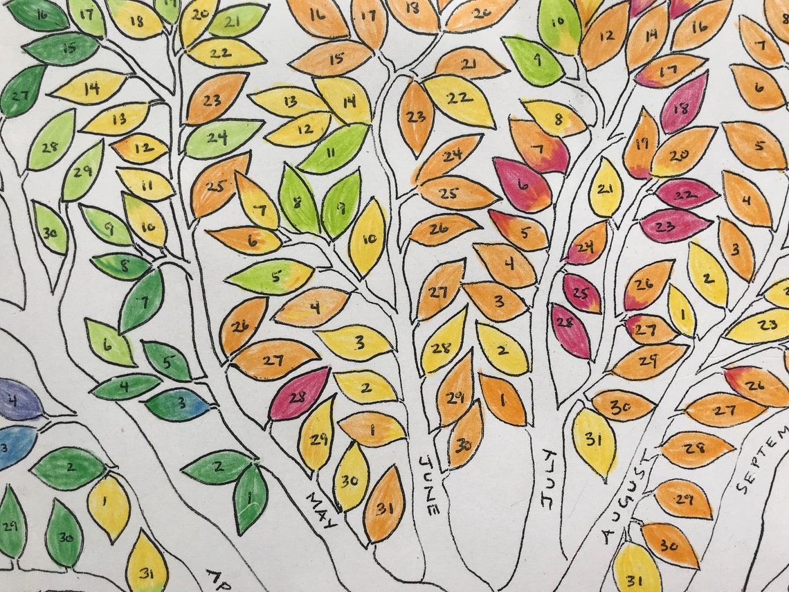 Weather Tree 11x17 Coloring Calendar 2025 - Nature Activity and Gift ...