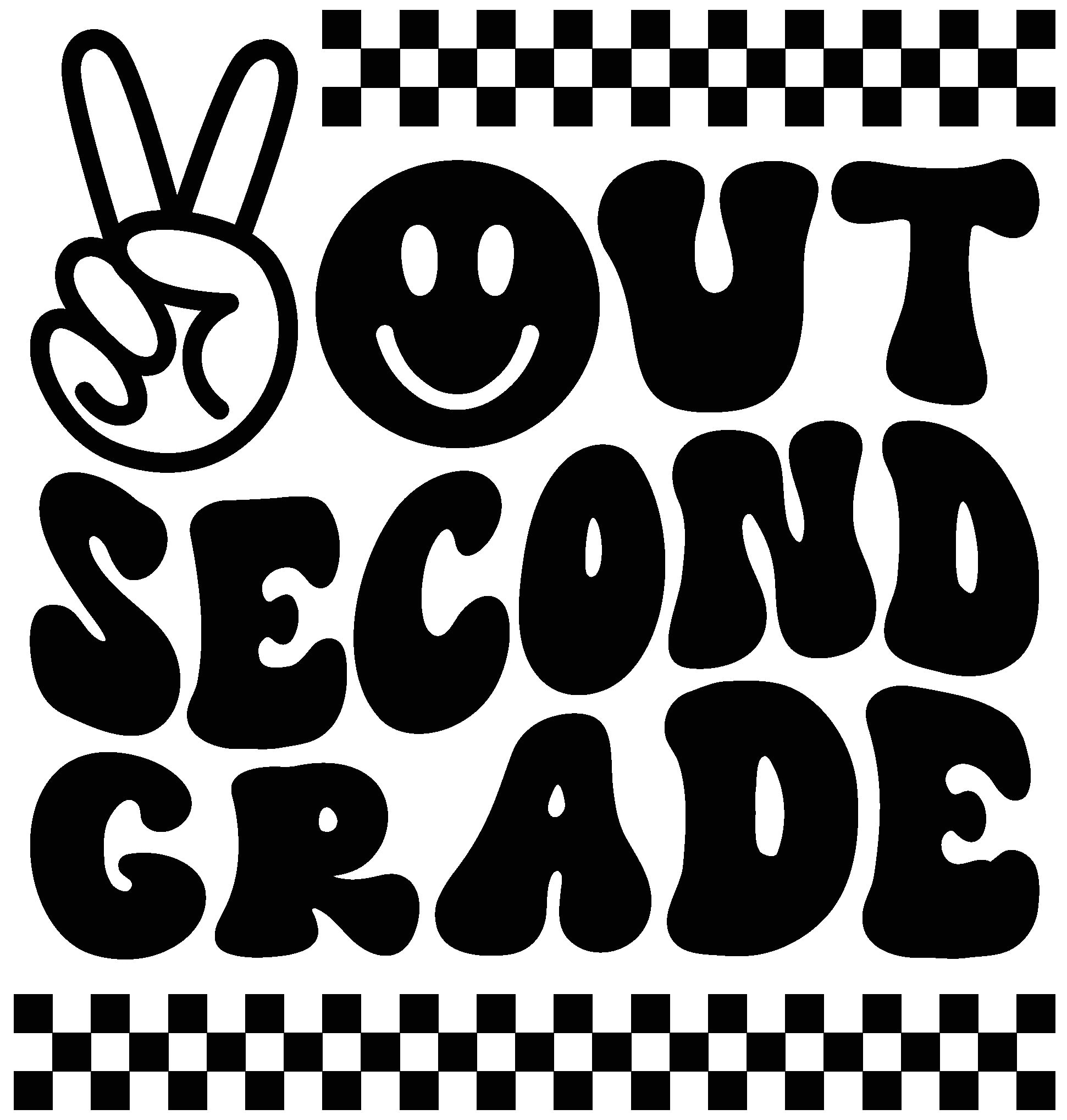 Peace Out 2nd Grade / Second Grade Last Day of School DTF Print, Heat ...