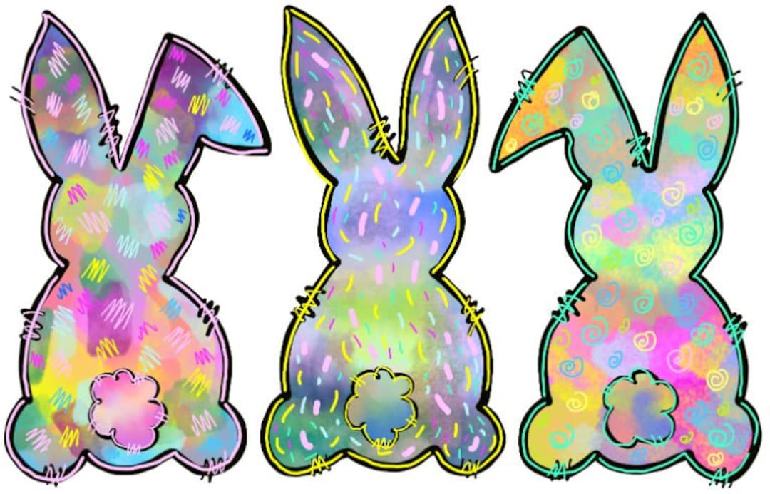 DTF Transfer Easter Rainbow Bunnies Dtf Transfer, Dtf Print, Heat ...