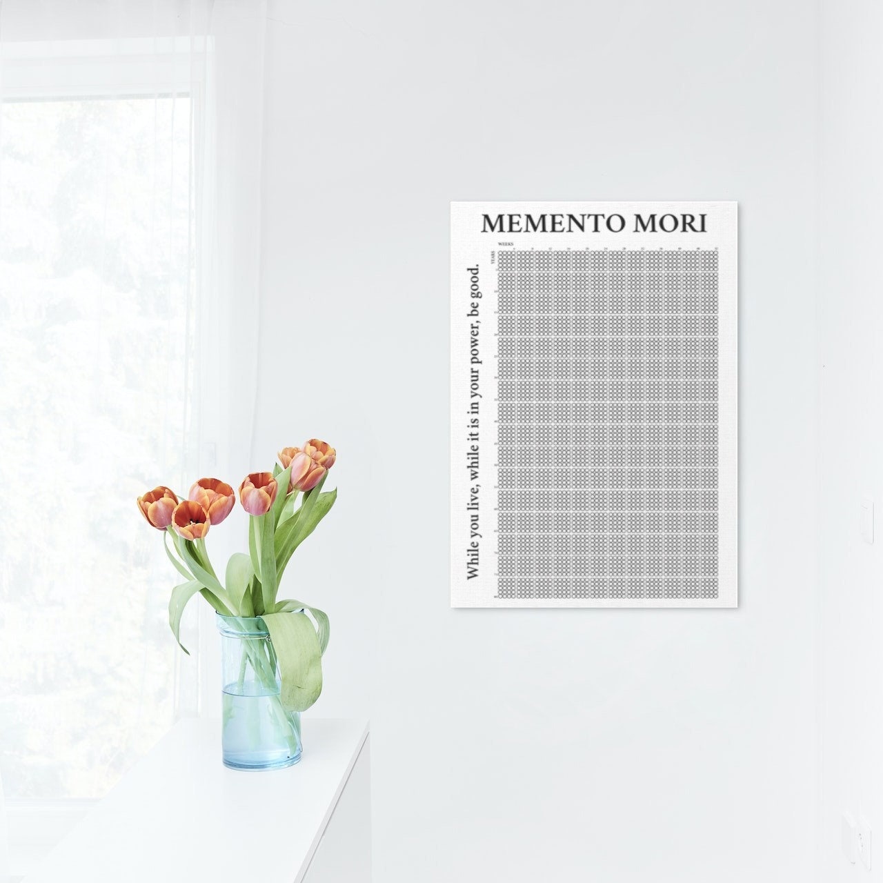 Memento Mori Life Calendar, Stoicism Poster, Weekly Life Calendar ...