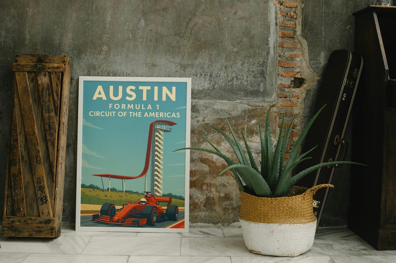US Grand Prix F1 Poster: Austin COTA Race Track Art (digital Download ...