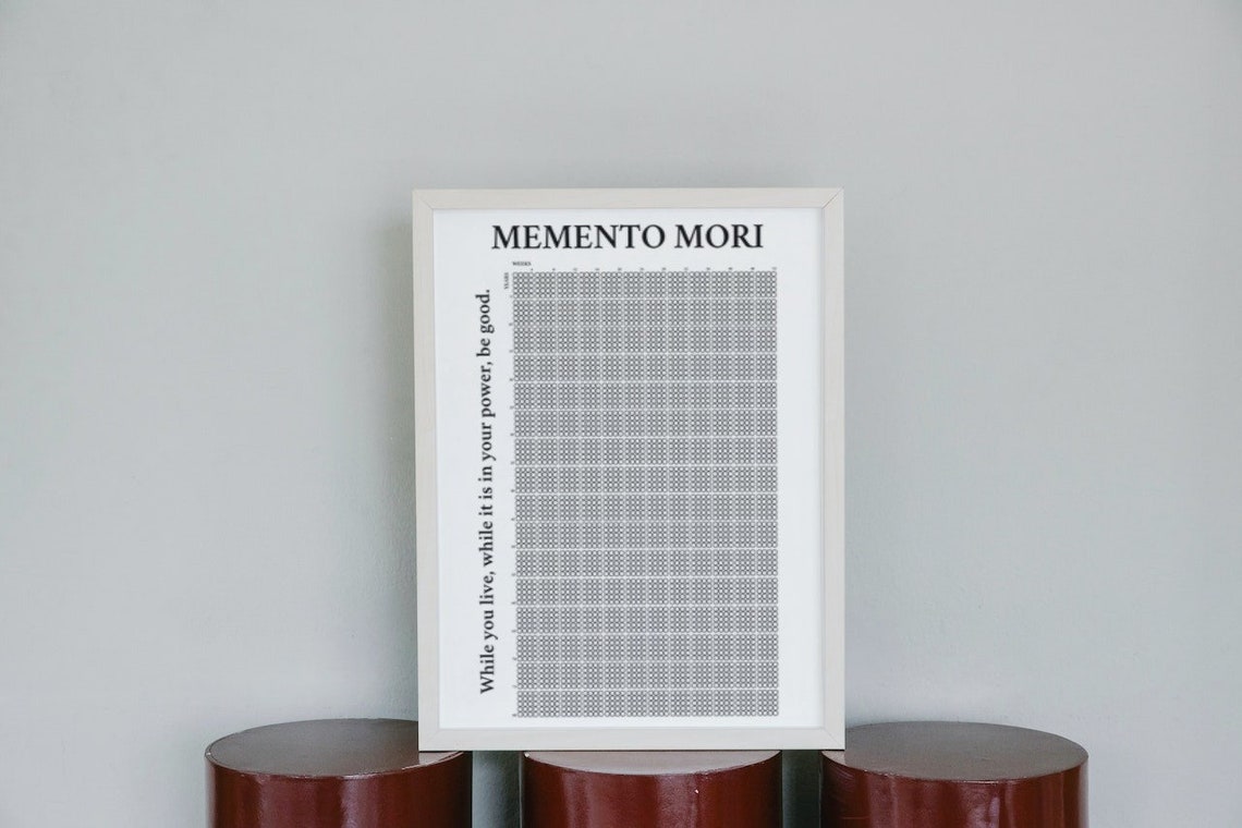 Memento Mori Life Calendar, Stoicism Poster, Weekly Life Calendar ...