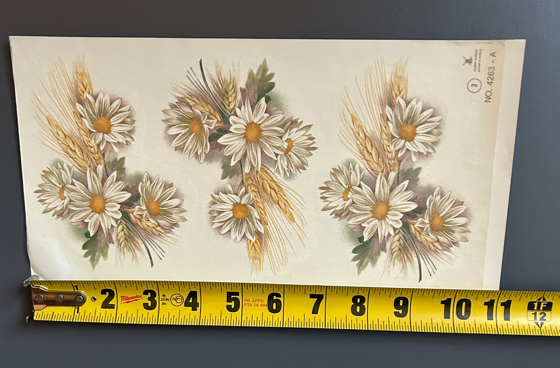 Vintage Ceramic Water Slide Decals of Daisy & Wheat - Etsy