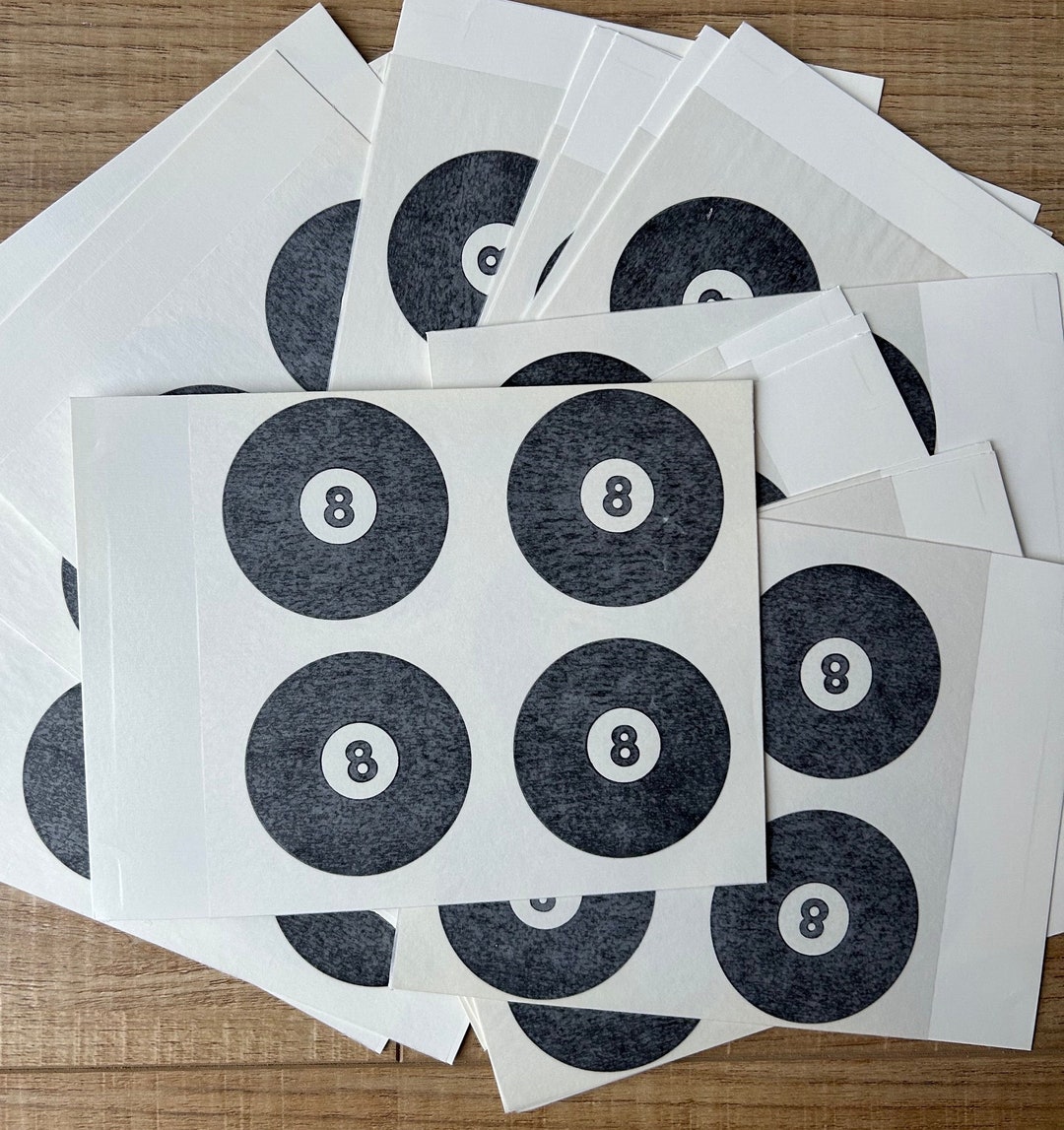 Vintage Ceramic Water Slide Decals of Black Eight Ball - Etsy