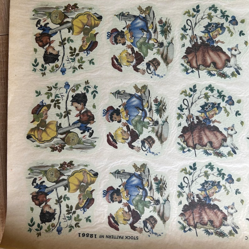 Vintage Ceramic Water Slide Decal Spring Cutie Nursery Rhymes - Etsy