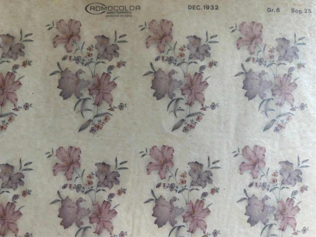 Vintage Ceramic Water Slide Decals of Pink and Purple Wild Flowers - Etsy