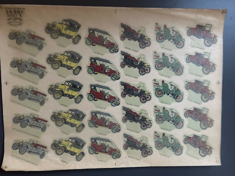 Vintage Ceramic Water Slide Decals of Old Cars - Etsy