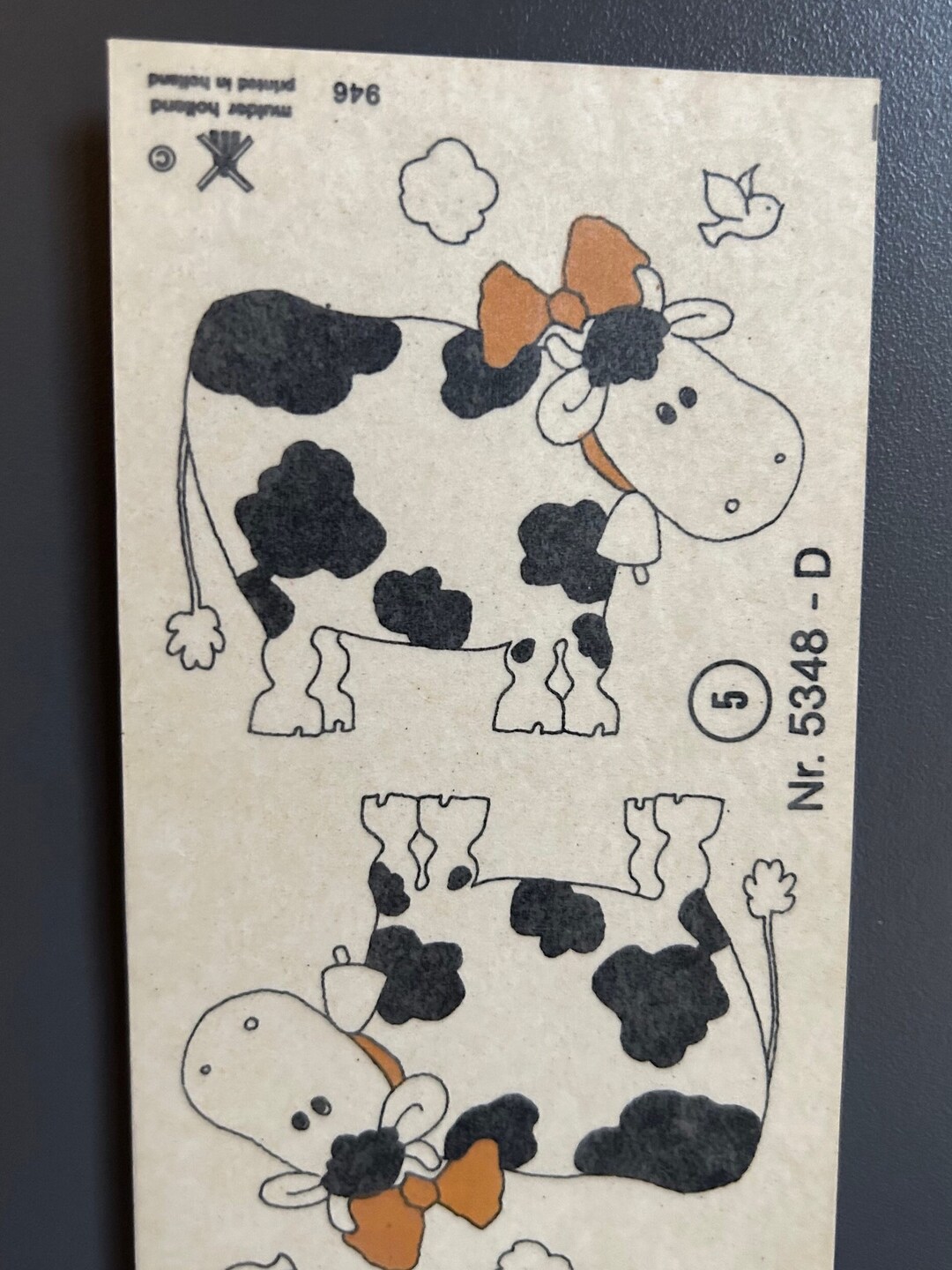 Vintage Ceramic Water Slide Decals of Cows With Bow - Etsy