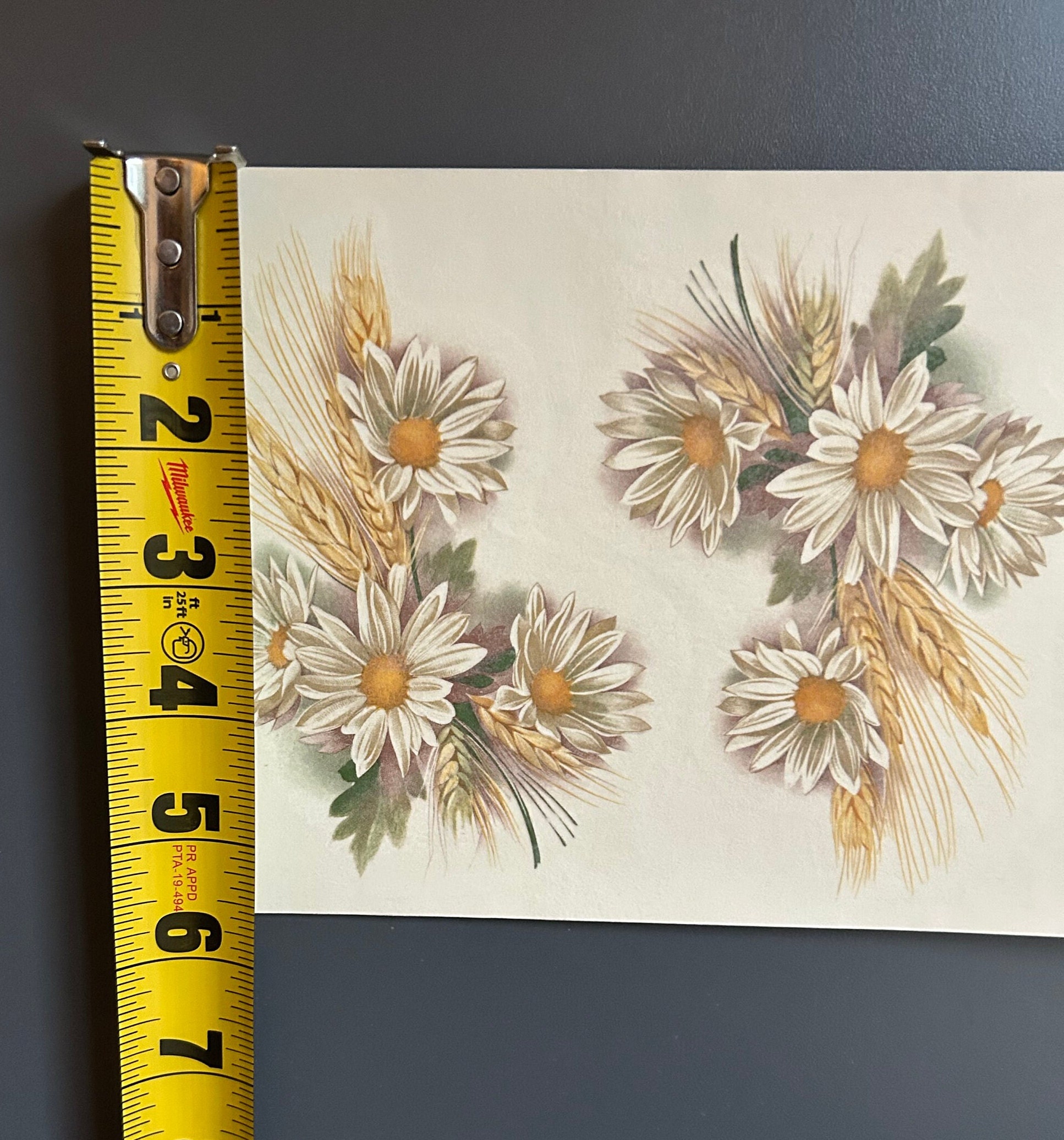Vintage Ceramic Water Slide Decals of Daisy & Wheat - Etsy