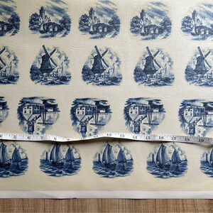 Vintage Ceramic Water Slide Decal Blue Sail, Windmill, Church. Nautical ...