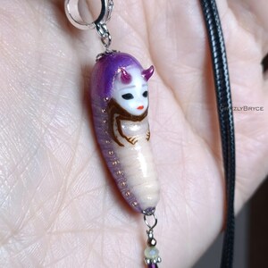 Caterpillar Pendant Isopod Maggot Red Worm Creepy Doll Insect Totem ...