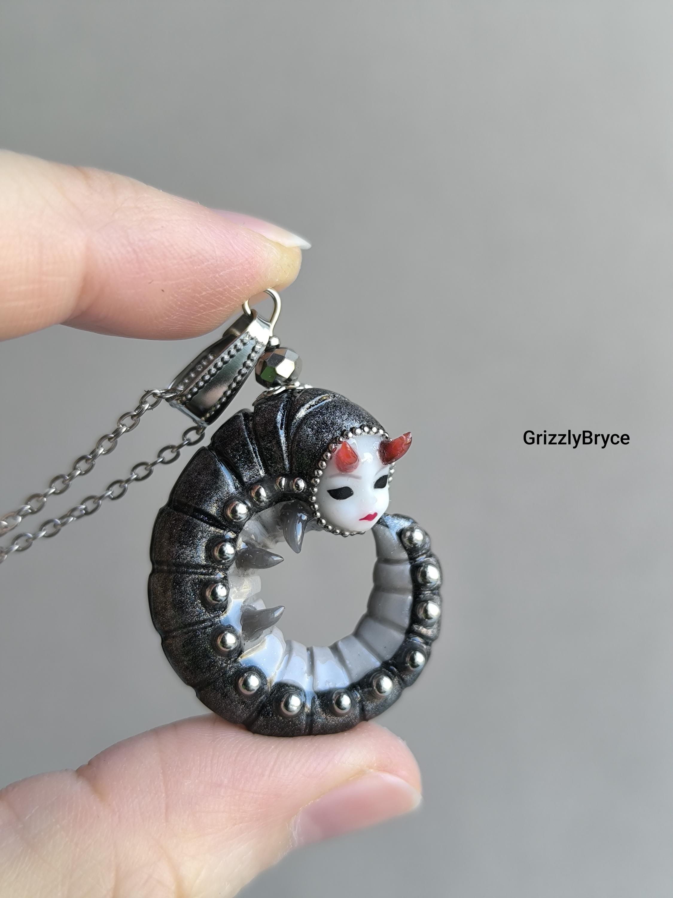Caterpillar Pendant Choker Maggot Worm Little Insect Butterfly Pupa ...