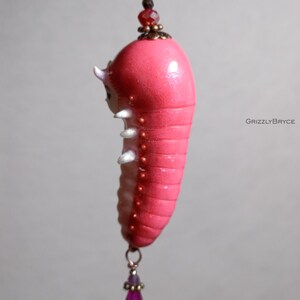 Caterpillar Pendant Isopod Maggot Pink Worm Creepy Doll Insect Totem ...