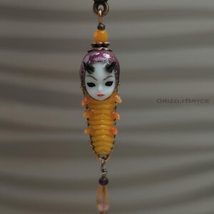 Caterpillar Pendant Isopod Maggot Red Worm Creepy Doll Insect Totem ...