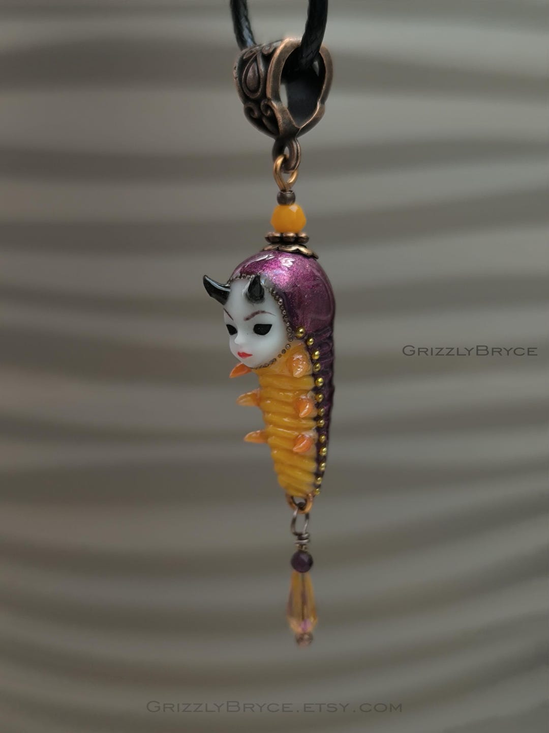 Caterpillar Pendant Isopod Maggot Red Worm Creepy Doll Insect Totem ...