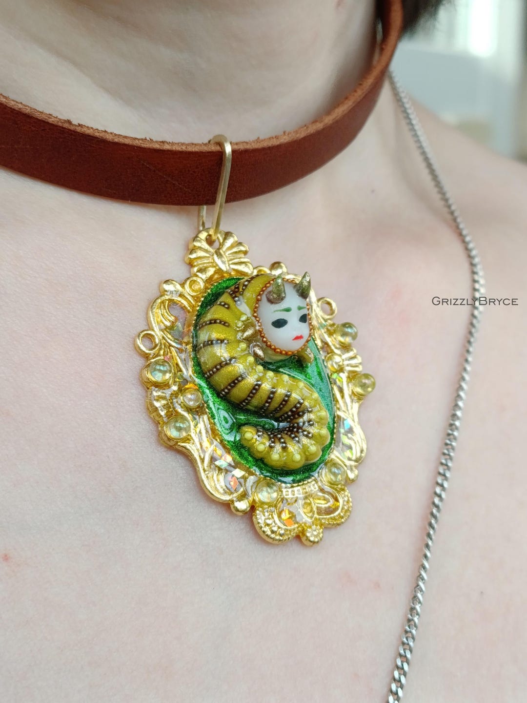 Caterpillar Choker Isopod Pendant Maggot Worm Cute Little Insect ...