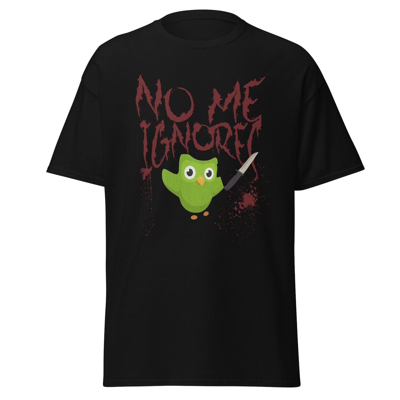 Duolingo Meme T-shirt, Funny Spanish 'no Me Ignores' Owl With Knife ...