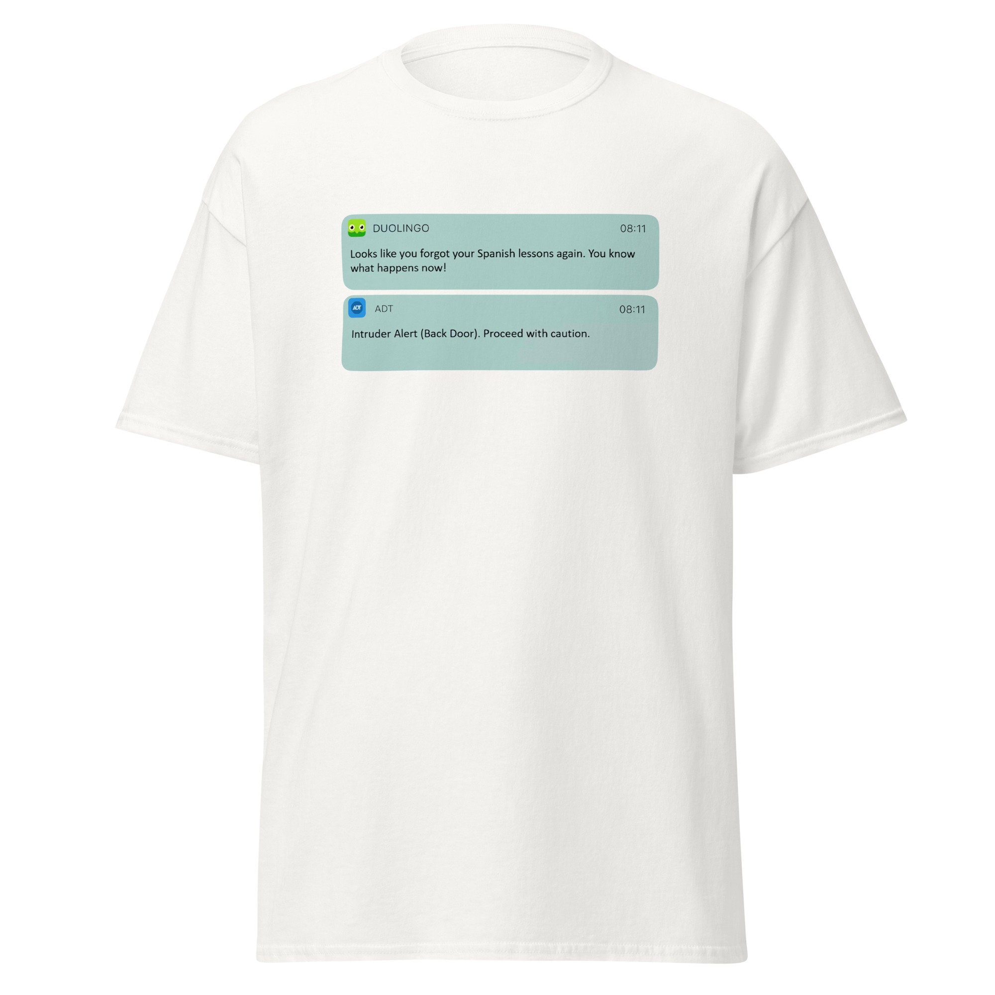 Hilarious Duolingo Meme Shirt, Spanish Lesson Intruder Joke, Fun ...