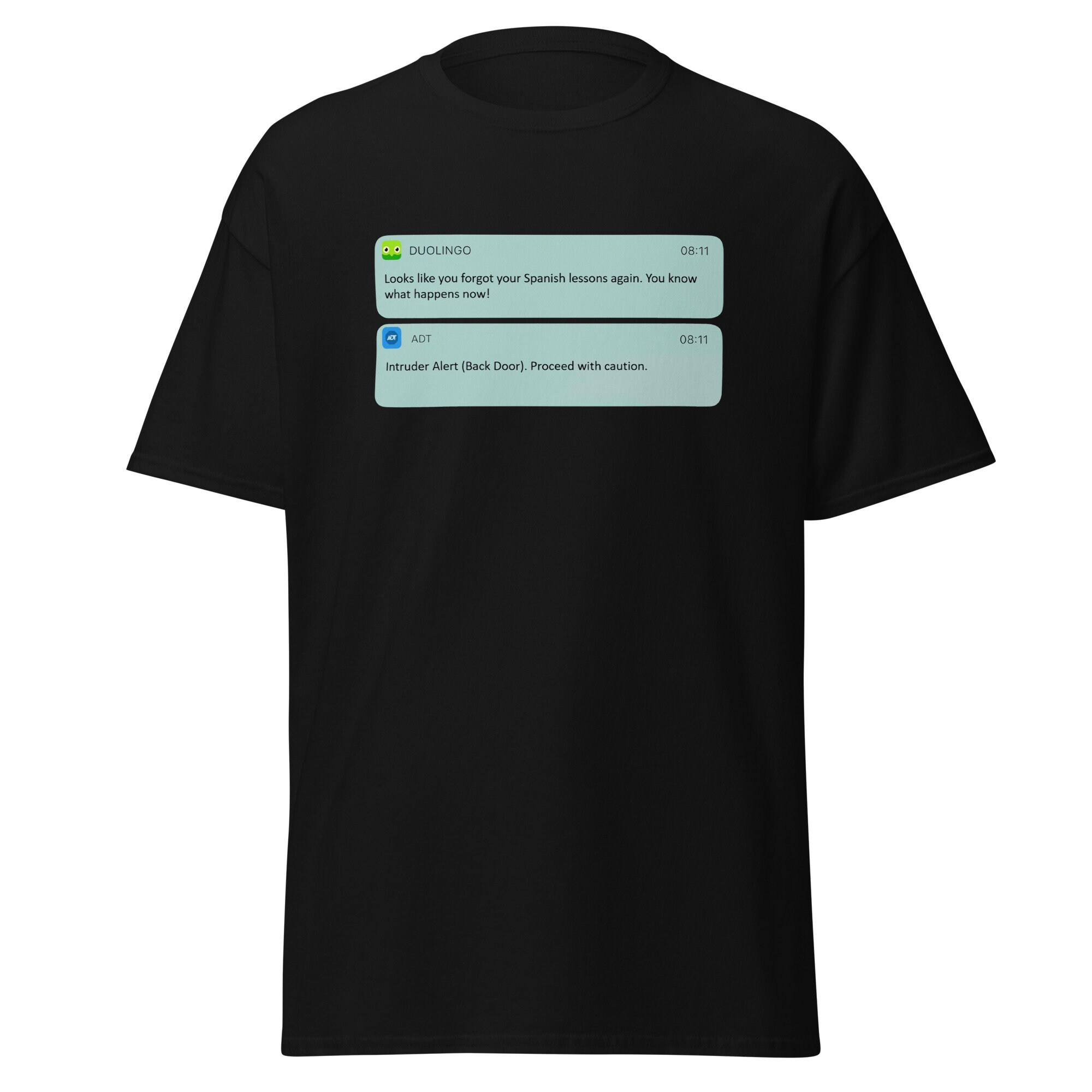 Hilarious Duolingo Meme Shirt, Spanish Lesson Intruder Joke, Fun ...