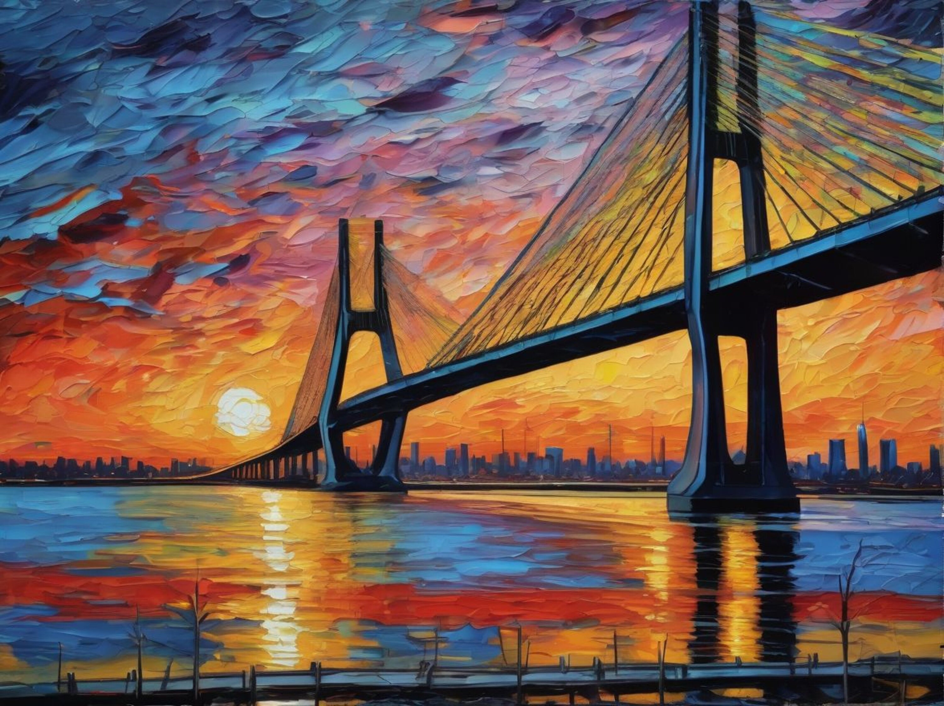 Charleston SC Bridge at Sunset - Etsy