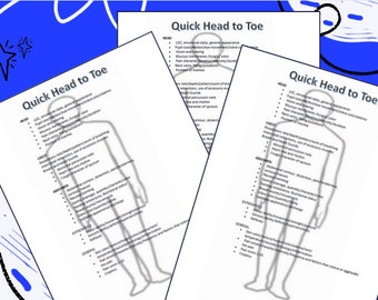 Head-to-toe Assessment Template/checklist Health Assessment Cheat Sheet ...