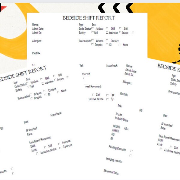 Nursing Bedside Report Sheet - Etsy