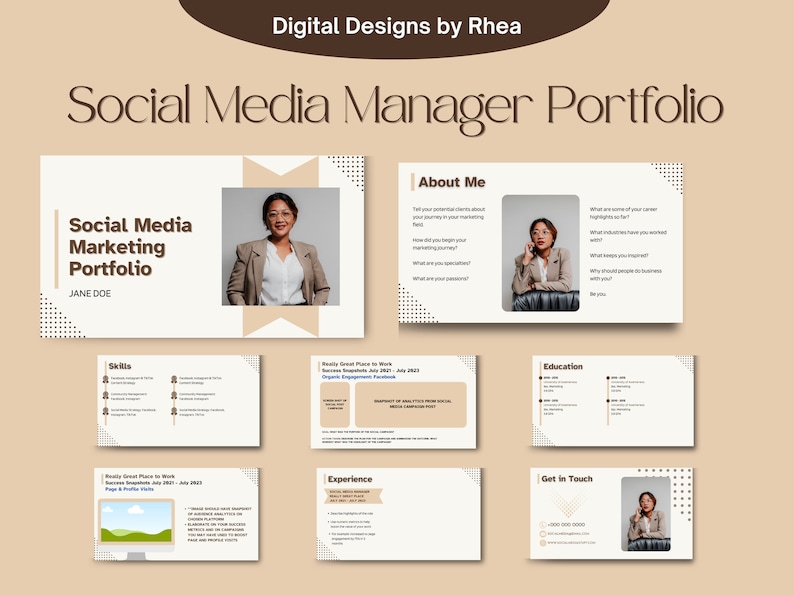 Social Media Portfolio Template | Portfolio Template for Social Media ...