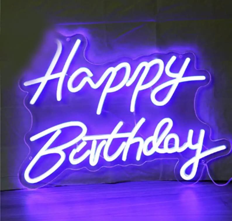 LED Happy Birthday Neon Sign Acrylic Light Sign for Birthday - Etsy
