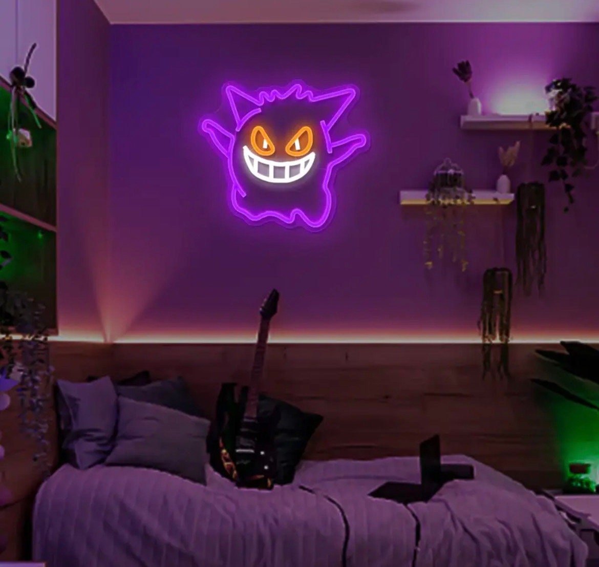 Pokémon Gengar Shape Neon Led Sign Room Decor Aesthetic Good - Etsy