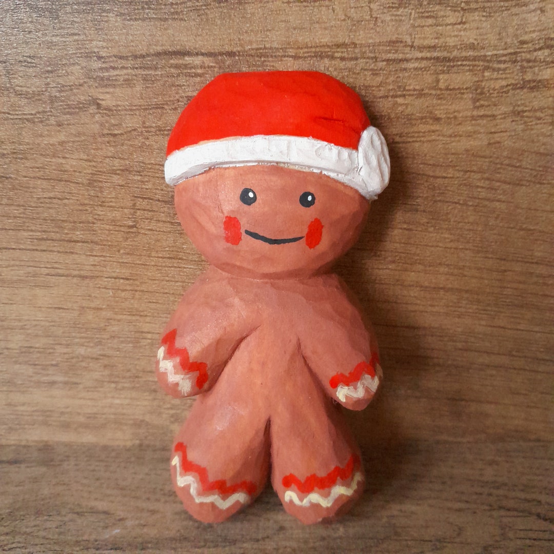 Gingerbread Decor Wooden Handmade Carving Christmas Fridge Magnet Cosy ...