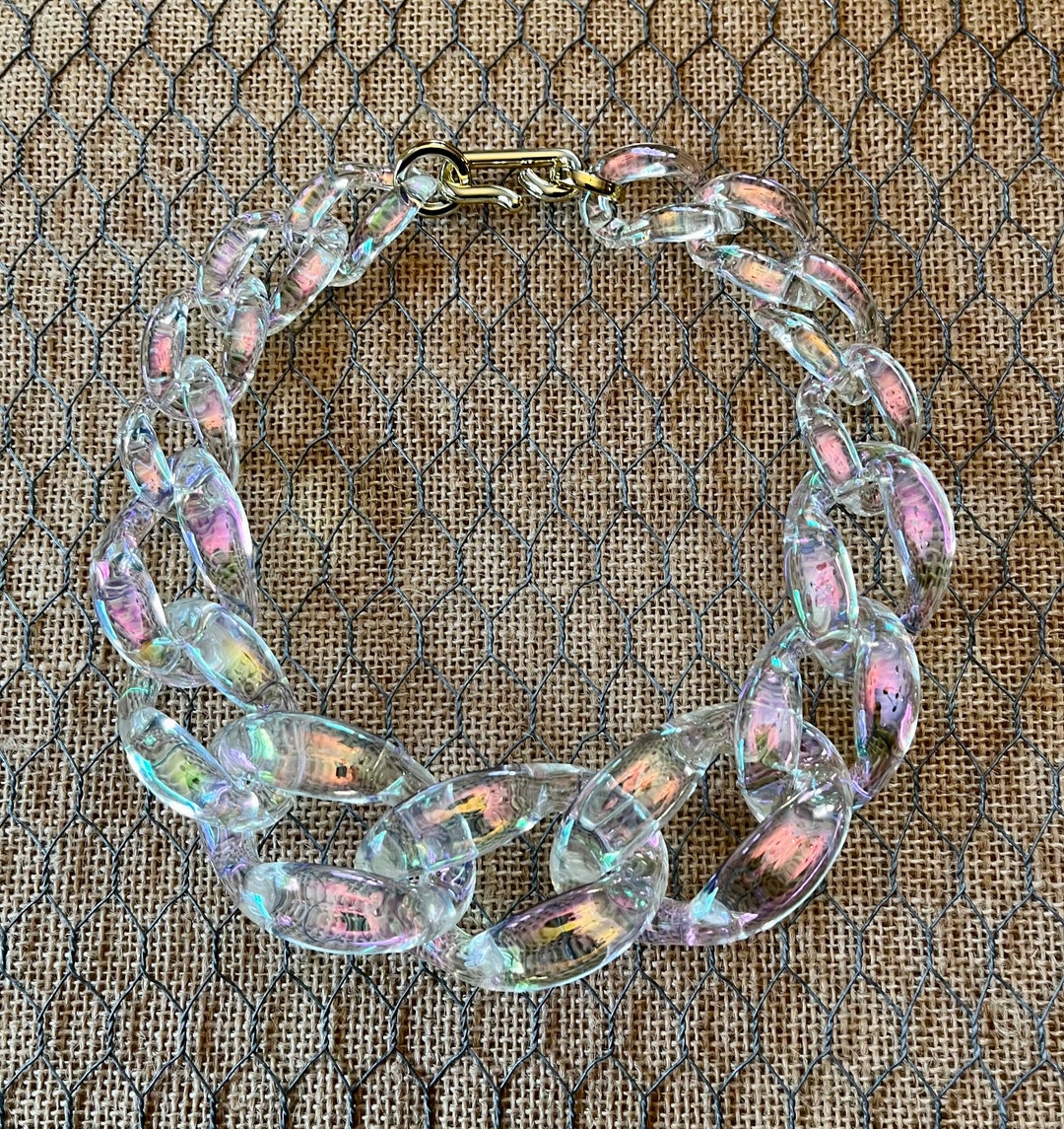 Resin Glossy Translucent Chrome Finish Acrylic Chunky Chain Link ...